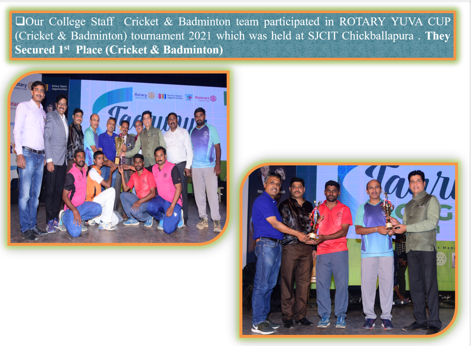 Achievements – SJCIT Sports